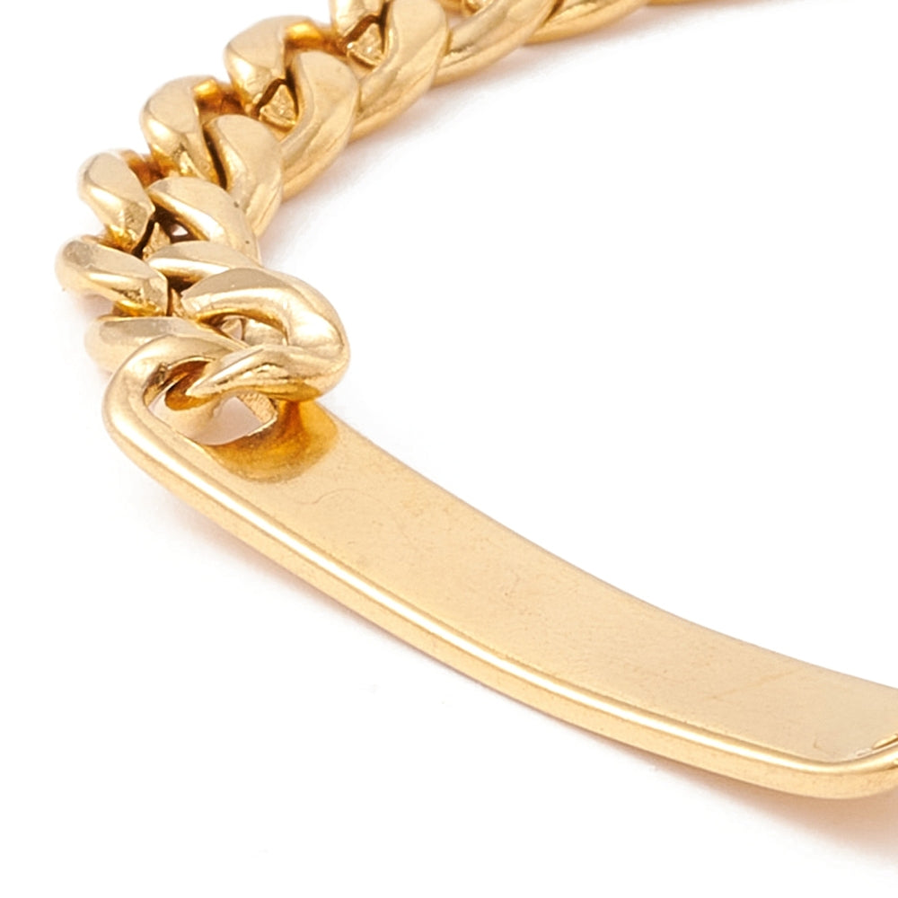 Curb Chain With Bar Plate Bracelet - Plated Stainless – The Bead Shop